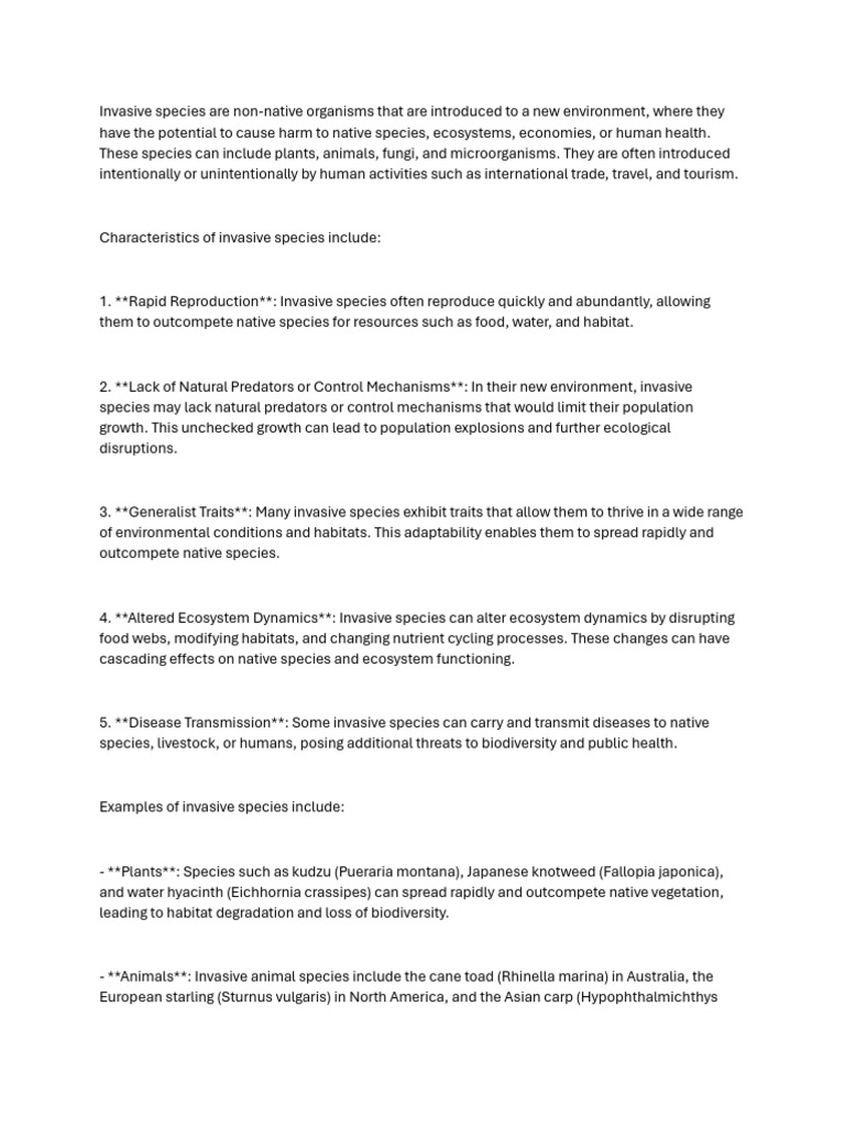 Invasive Species | PDF | Invasive Species | Ecology