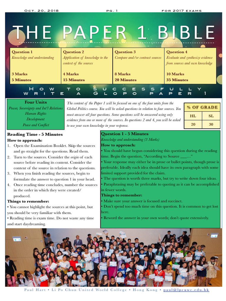GloPo Paper 1 Bible | PDF | Knowledge | Essays