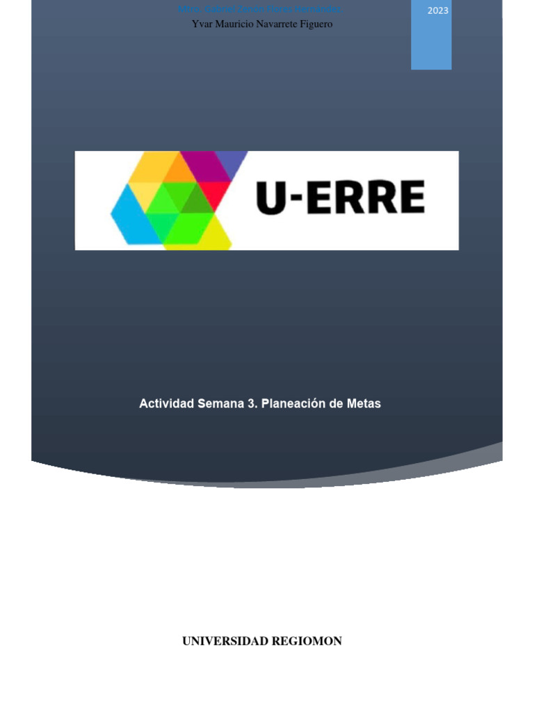 Actividad Semana 3. Planeación de Metas | PDF | Business | Desarrollo ...