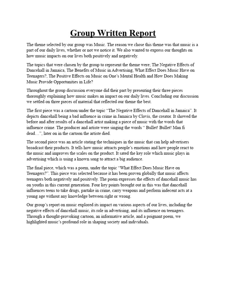 Group Written Report | PDF