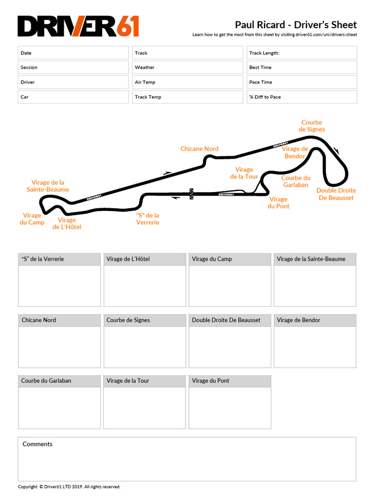 Paul Ricard Track Map - Driver61 | PDF