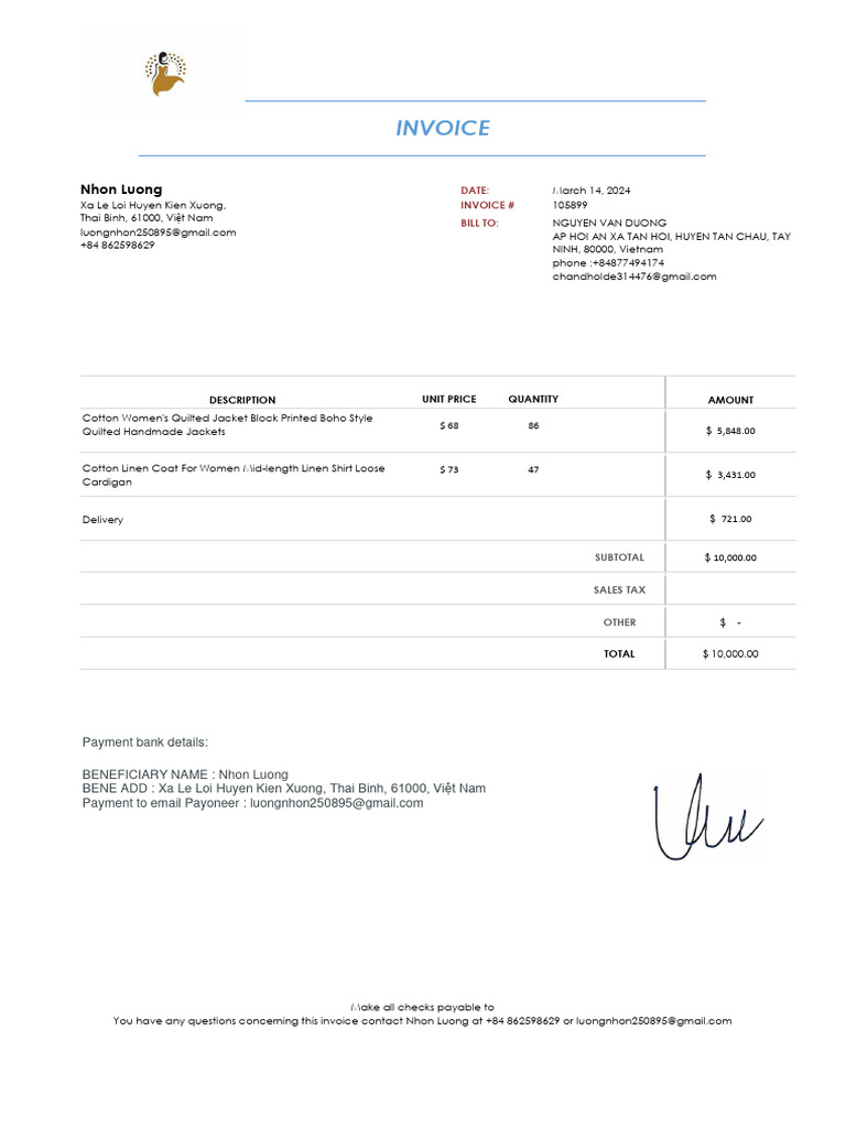 Invoice 10000 Usd | PDF