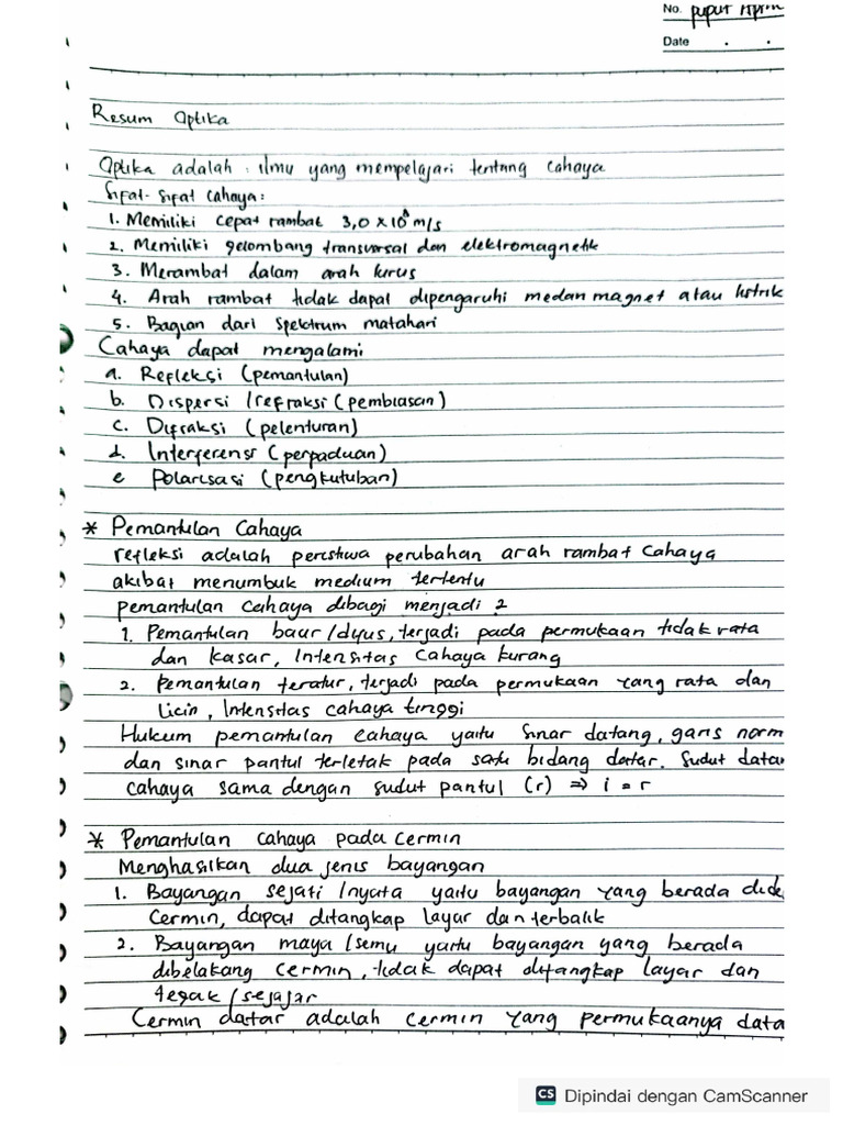 Puput Aprilia Eka Sari - Tugas Resume Optik | PDF