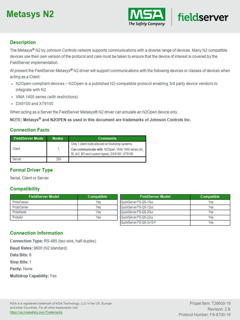 PDS Metasys N2 by JCI | PDF
