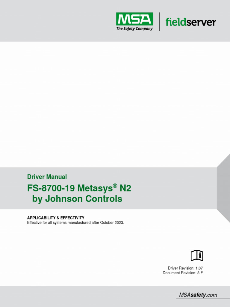 FS-8700-19 Metasys N2 | PDF | Data Type | Device Driver