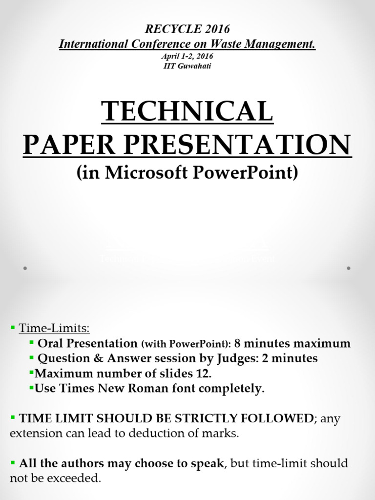 Technical Paper Presentation | PDF | Microsoft Power Point