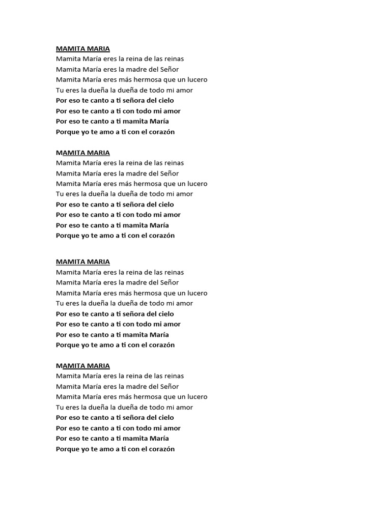 Mamita María, Reina de los Cielos | PDF