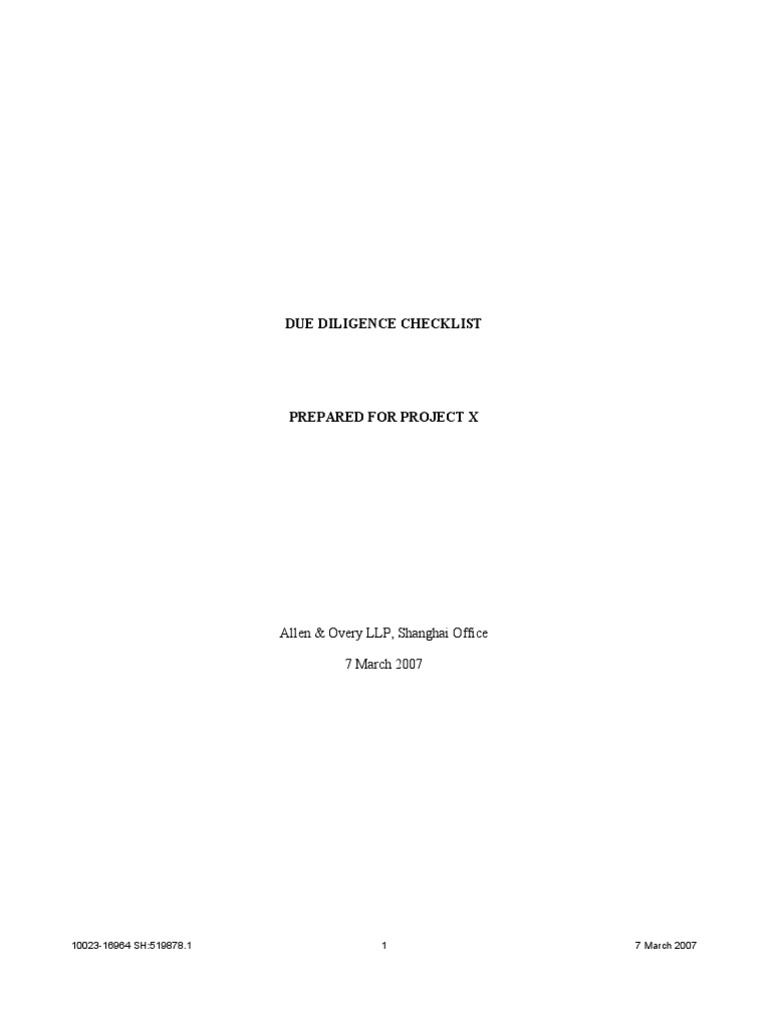 Legal DD Request List by A&o | PDF | Insurance | Loans