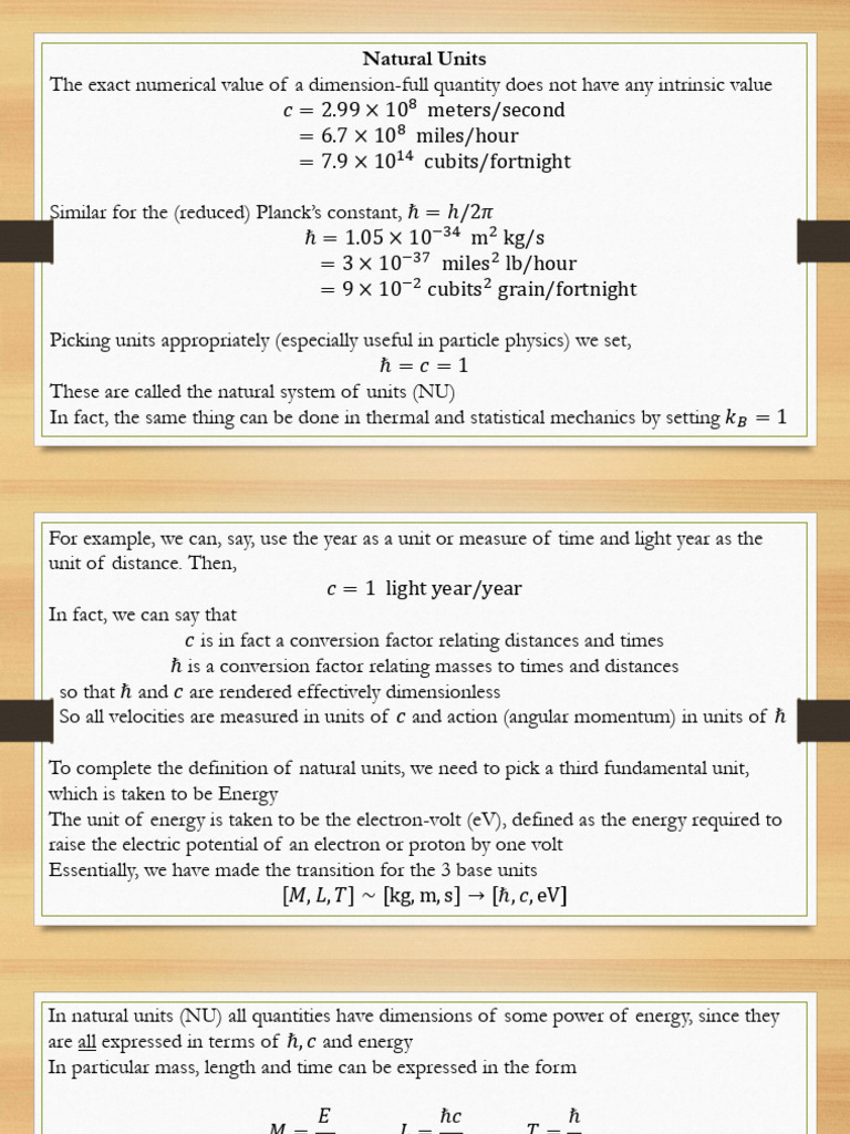 Natural Units and Electromagnetic Units | PDF | Electronvolt | Quantum ...
