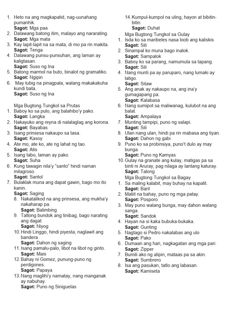Bugtong | PDF