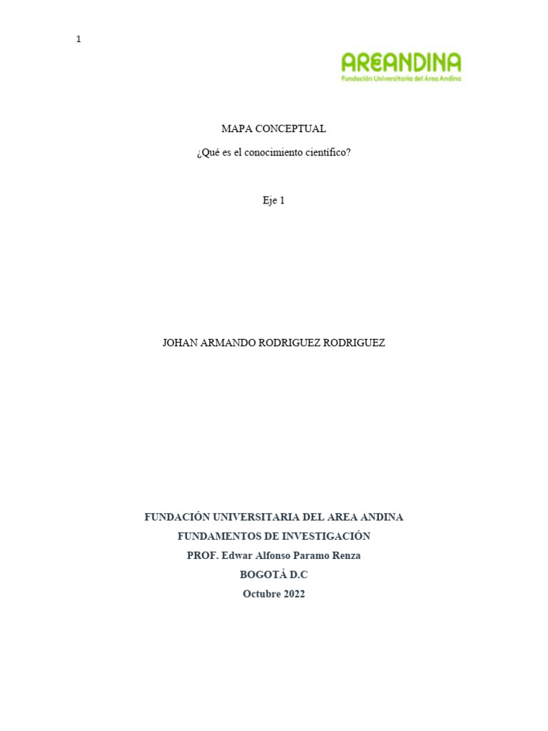 MAPA CONCEPTUAL eje1 | PDF | Conocimiento | Paradigma