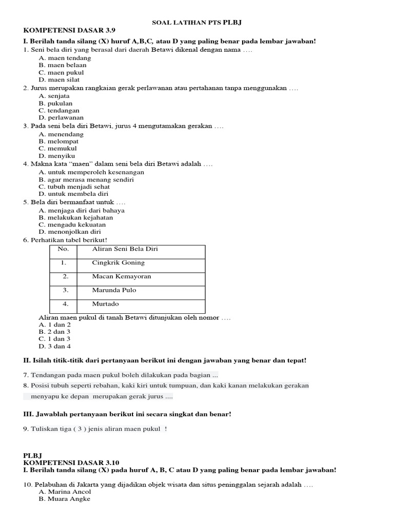 kls5 Soal PTS PLBJ Sem2 TH 2022 2023 | PDF