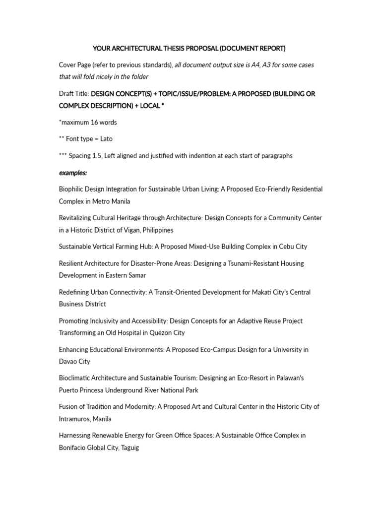 Your Architectural Thesis Proposal | PDF | Methodology | Science