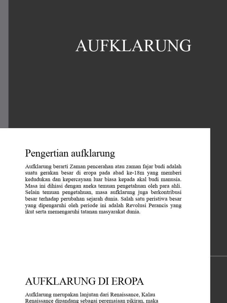 AUFKLARUNG Sejarah Peminatan | PDF