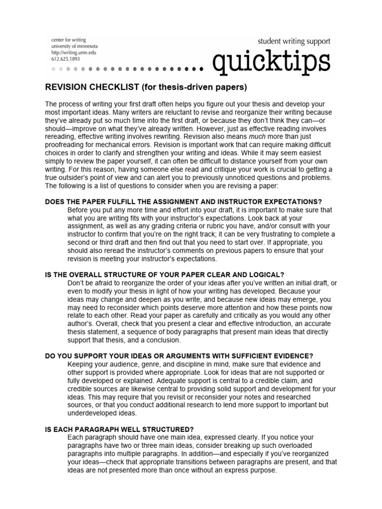 Revision Checklist | PDF | Proofreading | Citation Revision Checklist | PDF | Proofreading | Citation