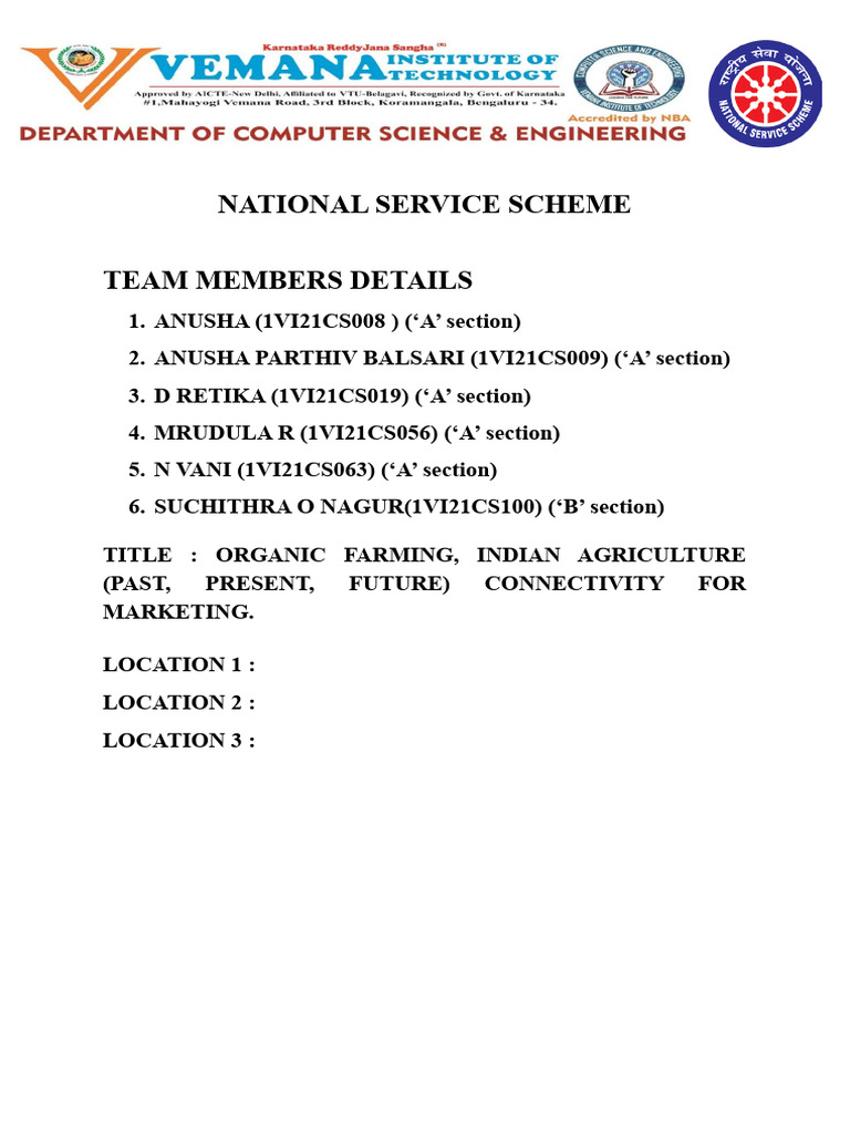 National Service Scheme (NSS) Registration Form | PDF