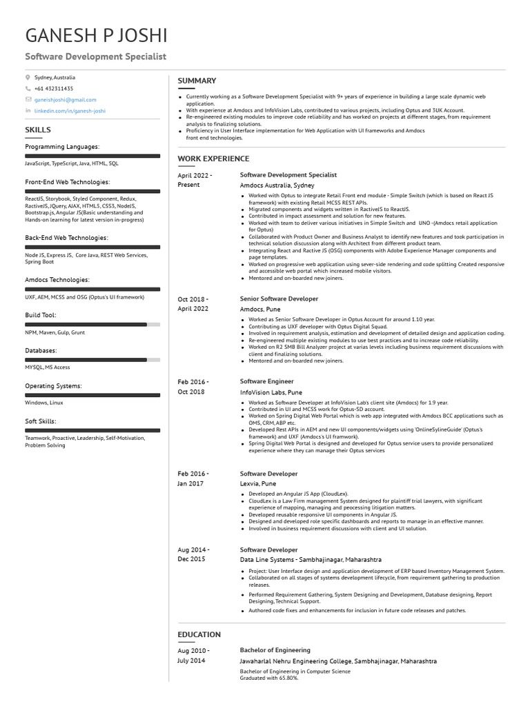 Ganesh Joshi Resume | PDF | World Wide Web | Internet & Web Ganesh Joshi Resume | PDF | World Wide Web | Internet & Web