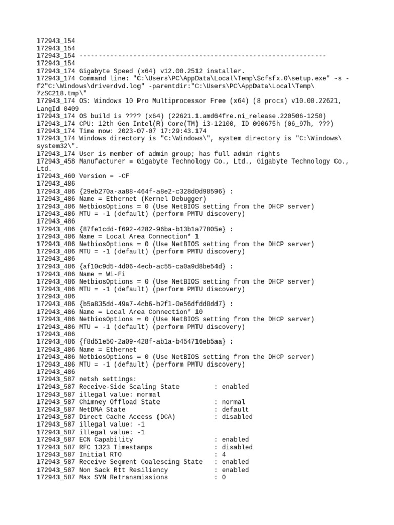 cFosSpeed Setup Log | PDF | Microsoft Windows | Transmission Control ...
