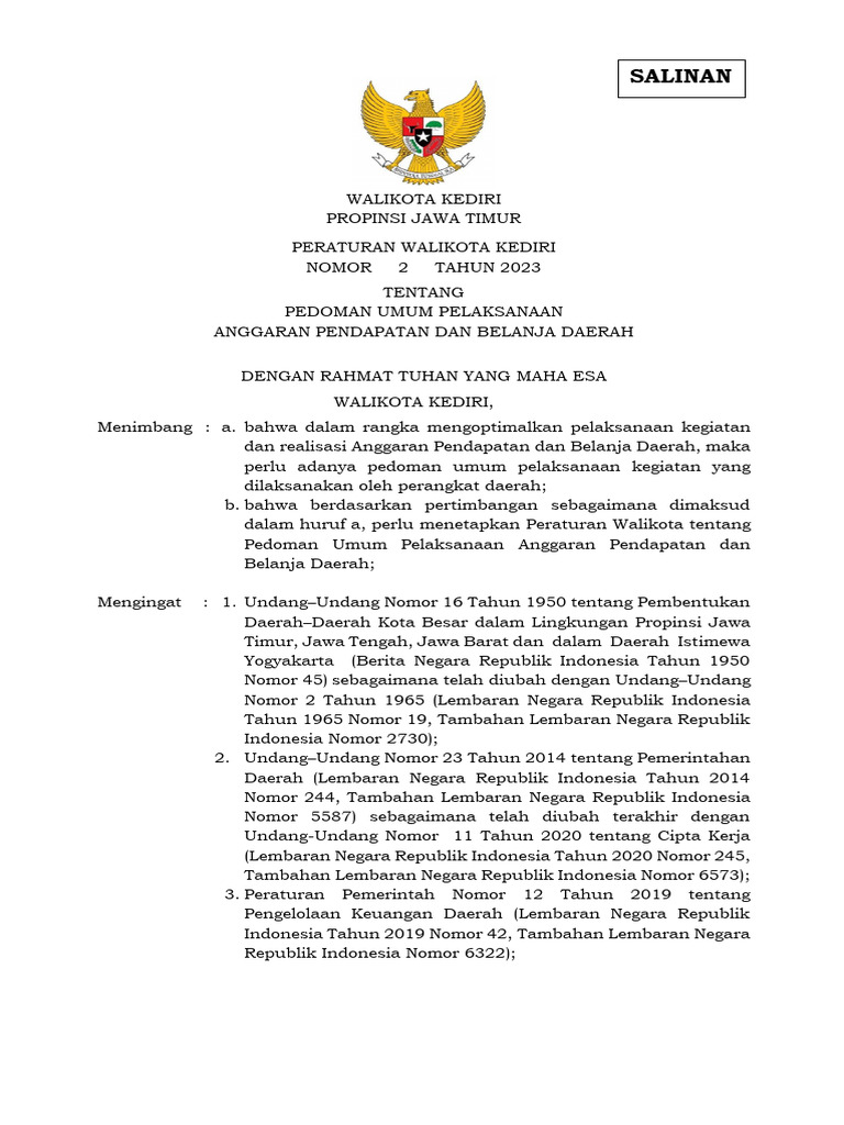 2 Perwali Pedum (Bagian Adm Pembangunan) | PDF