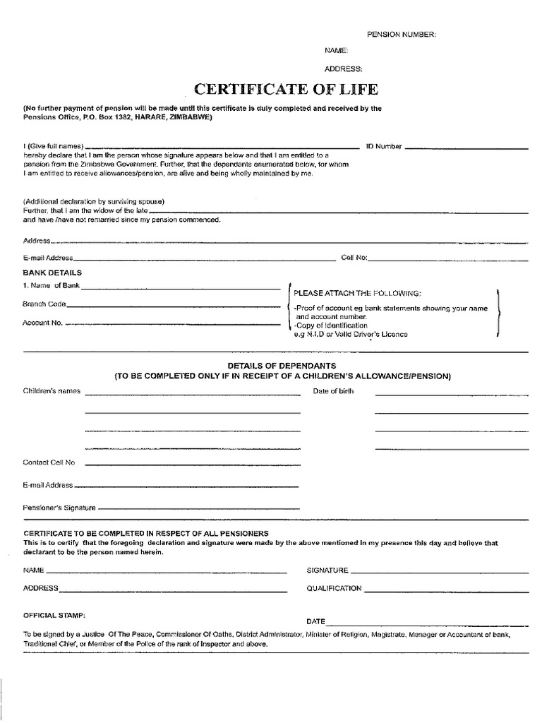 Certificate of Life | PDF