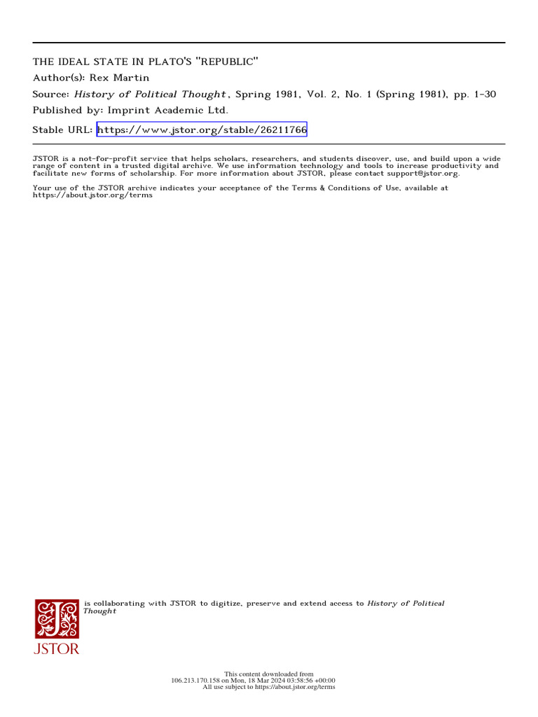 Plato Ideal State. | PDF | Plato | Socrates
