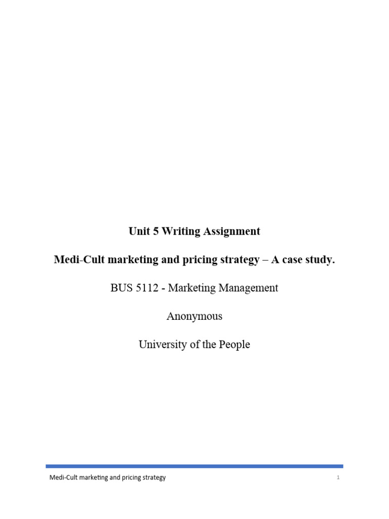 Unit 5 - Medi-Cult - Case Study | PDF | In Vitro Fertilisation | Pricing