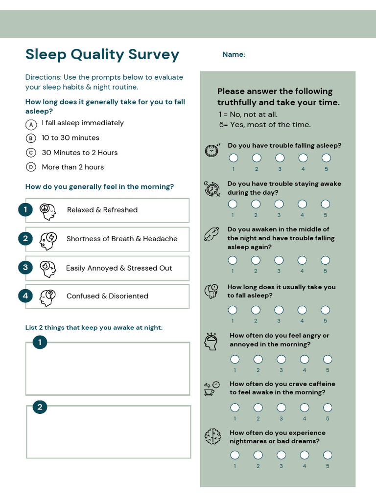 Sleep Worksheet (1) | PDF | Sleep | Nightmare
