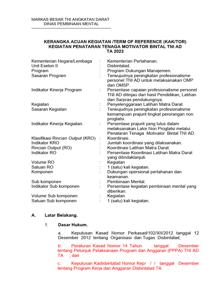 2.tor Tar Tenaga Motivator Bintal Tni Ad | PDF