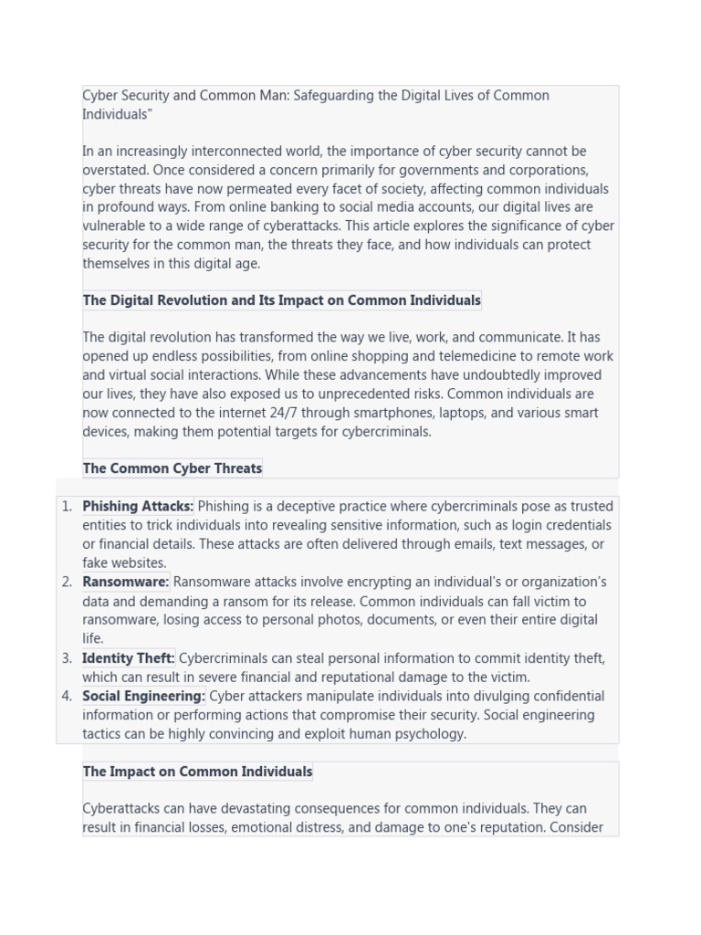 Cyber Security | Download Free PDF | Security | Computer Security