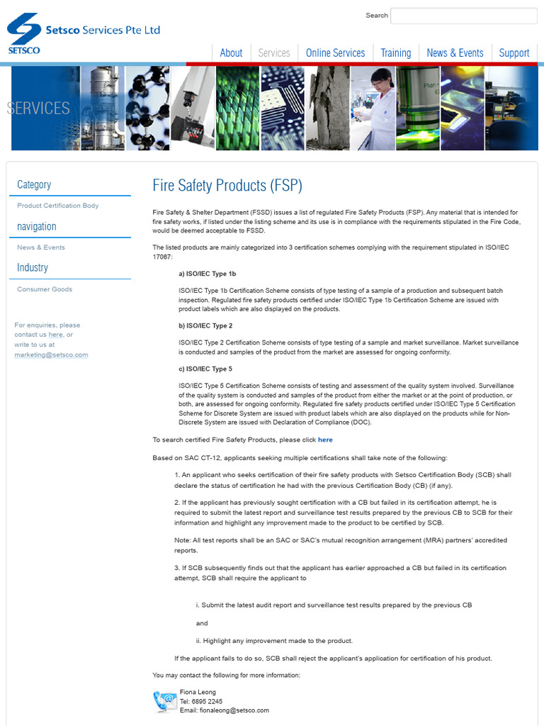 Fire Safety Products (FSP) | PDF | Regulation