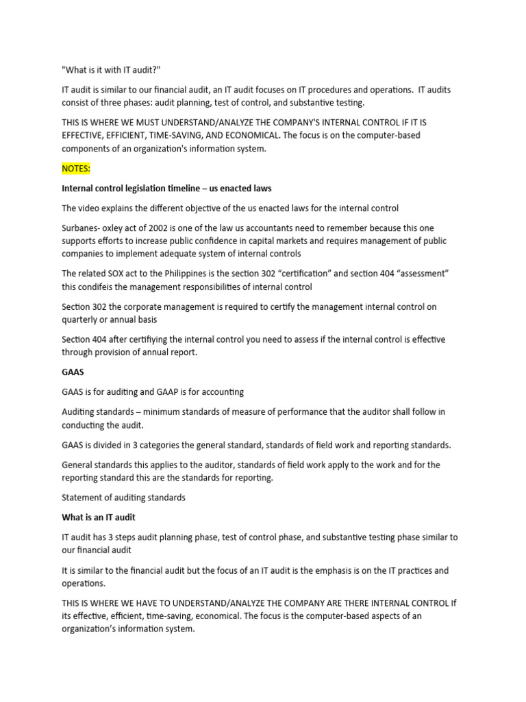 WEEK 3 CIS ASS | PDF | Audit | Internal Control