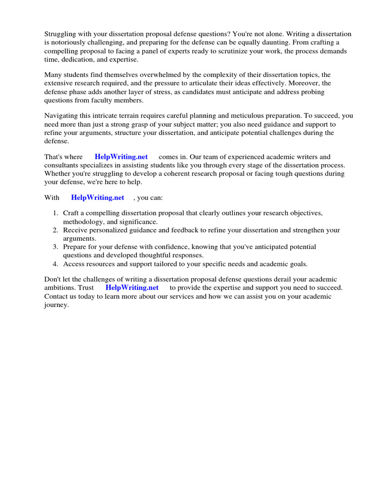 Dissertation Proposal Defense Questions | PDF | Thesis | Violence Dissertation Proposal Defense Questions | PDF | Thesis | Violence