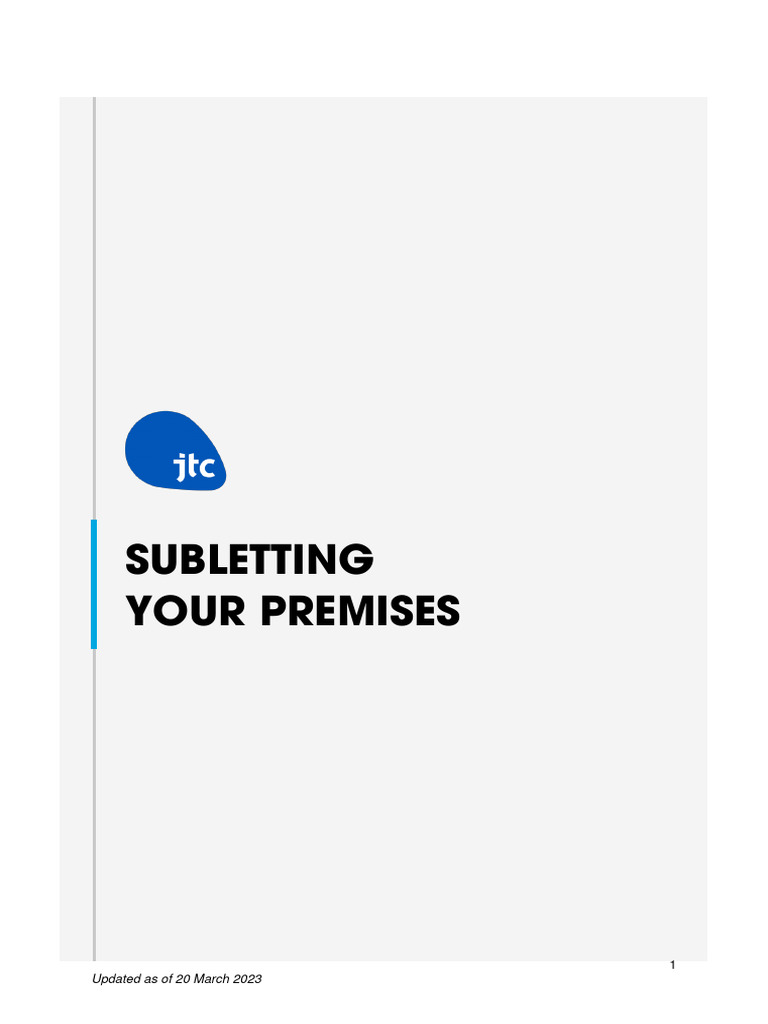 JTC Subletting Your Premises Guide | PDF | Lease | Leasehold Estate