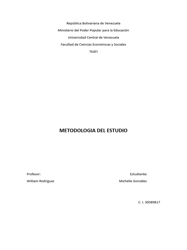 Metodología del estudio | PDF | Información | Autor