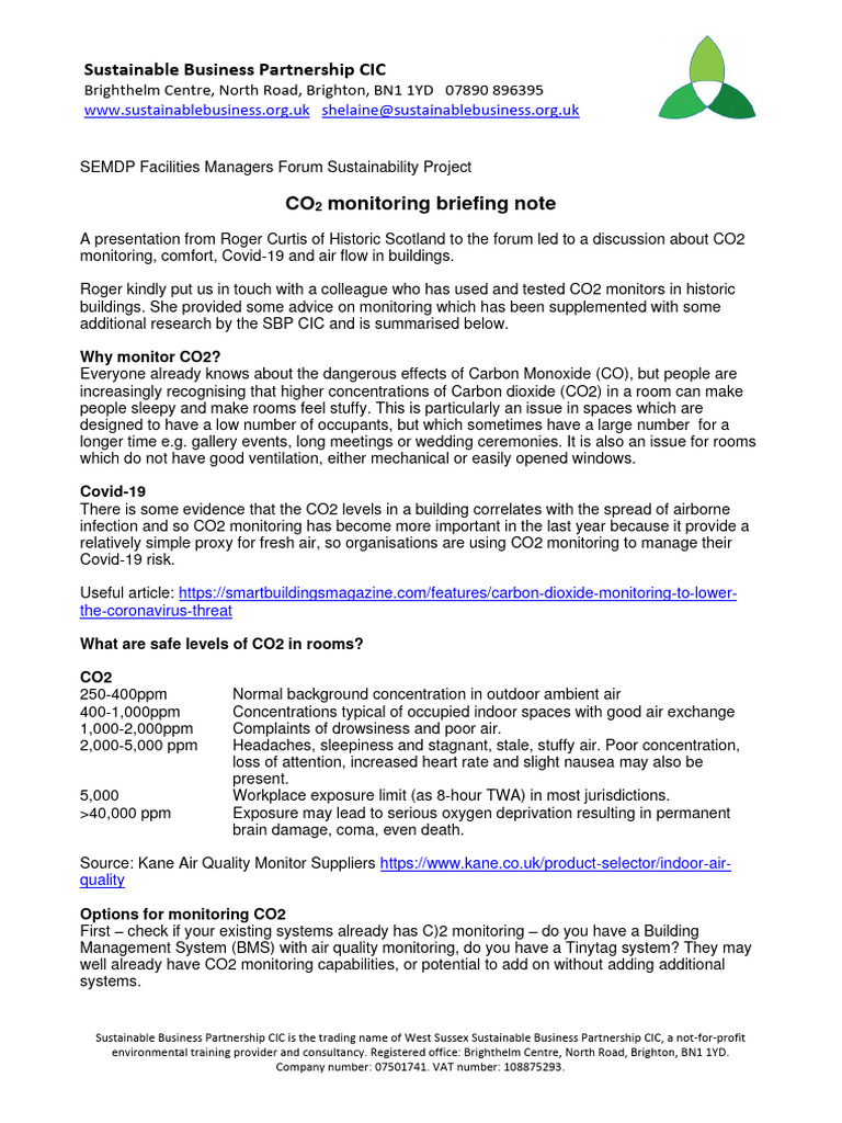 CO2 Monitoring Briefing Note | PDF | Carbon Dioxide