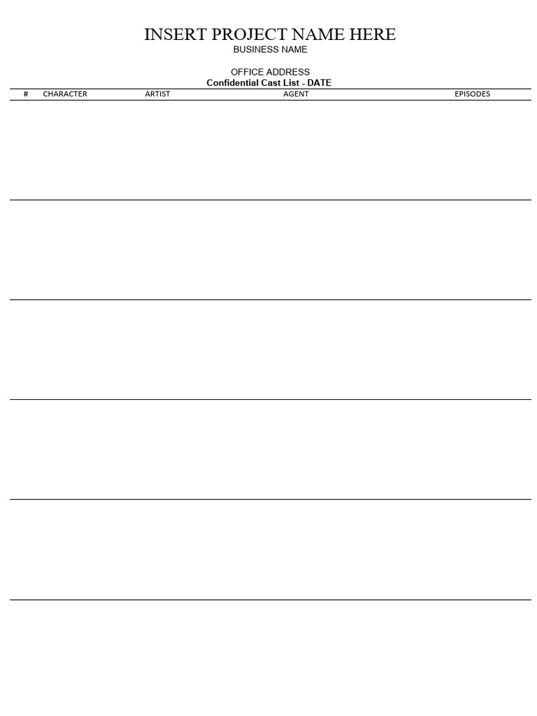 Movie/TV Cast List | PDF | Television Shows | Television Episodes