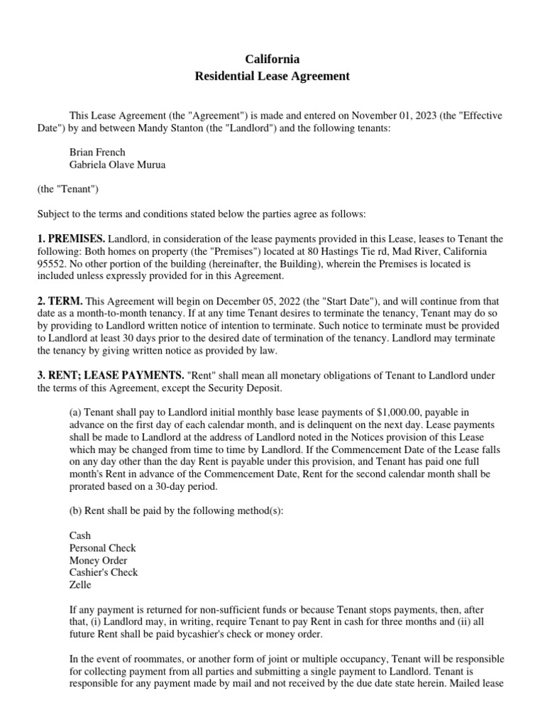 Updated Lease Agreement | PDF | Leasehold Estate | Lease