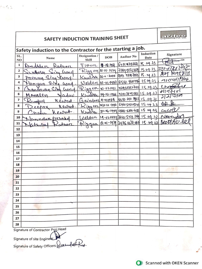 New Induction Report | PDF