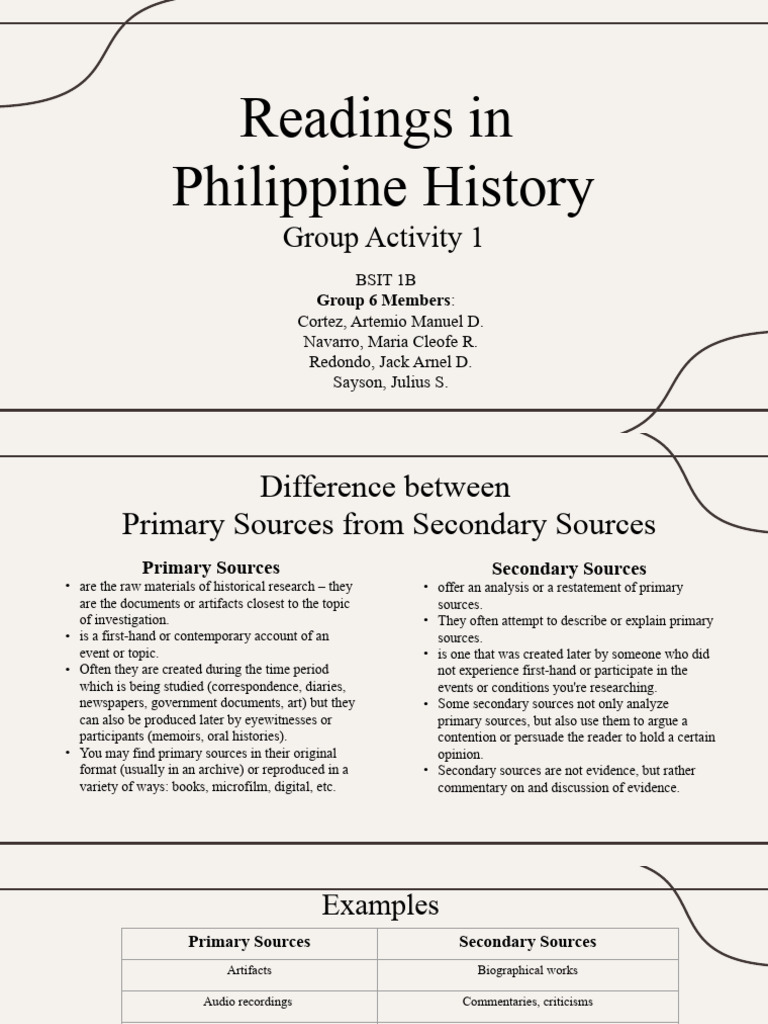 Readings in Philippine History Presentation | PDF | Primary Sources ...