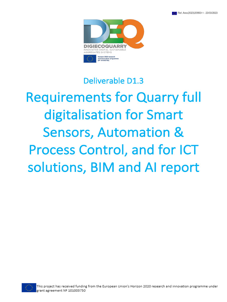 Requirements For Quarry Full Digitalisation For Smart Sensors ...