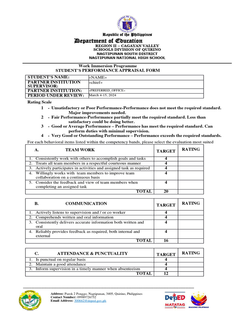Evaluation Form Immersion | Download Free PDF | Performance Appraisal ... Evaluation Form Immersion | Download Free PDF | Performance Appraisal ...