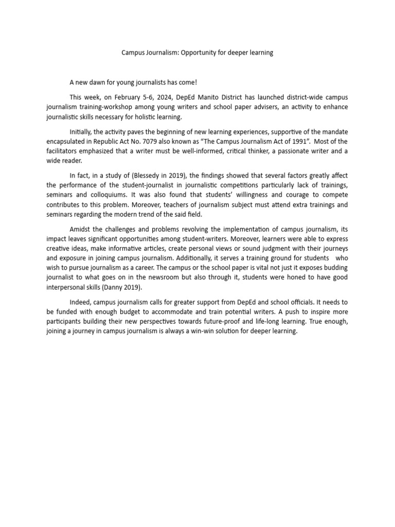 Campus Journalism - EDITORIAL WRITING | PDF | Social Science