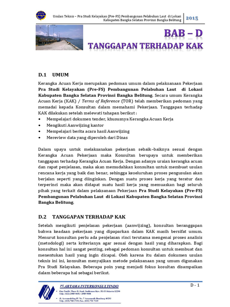 D - Tanggapan KAK | PDF | Teknologi & Rekayasa