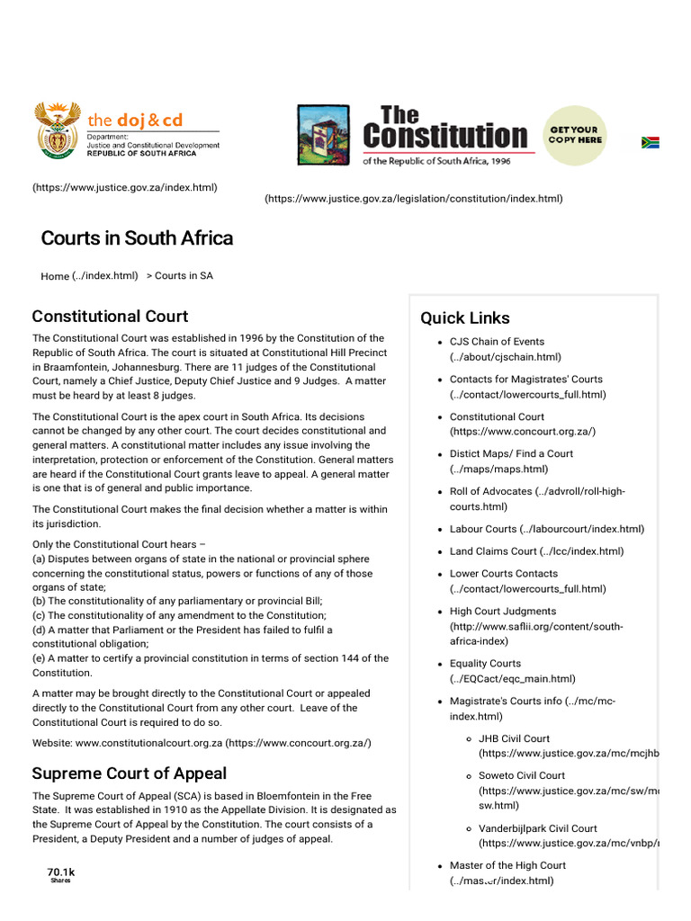 Overview of South African Court Types | PDF | Judge | United States Tax ...