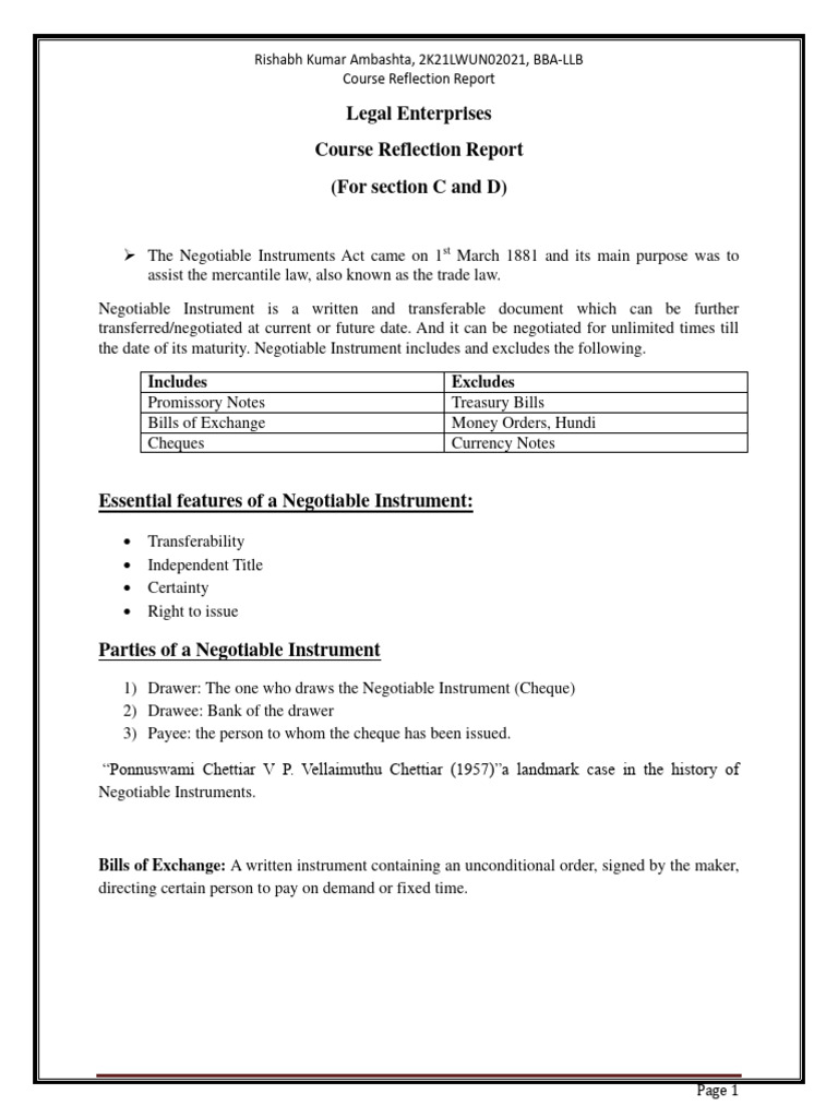 CRR of Legal Enterprises Rishabh Kumar | PDF | Negotiable Instrument | Cheque