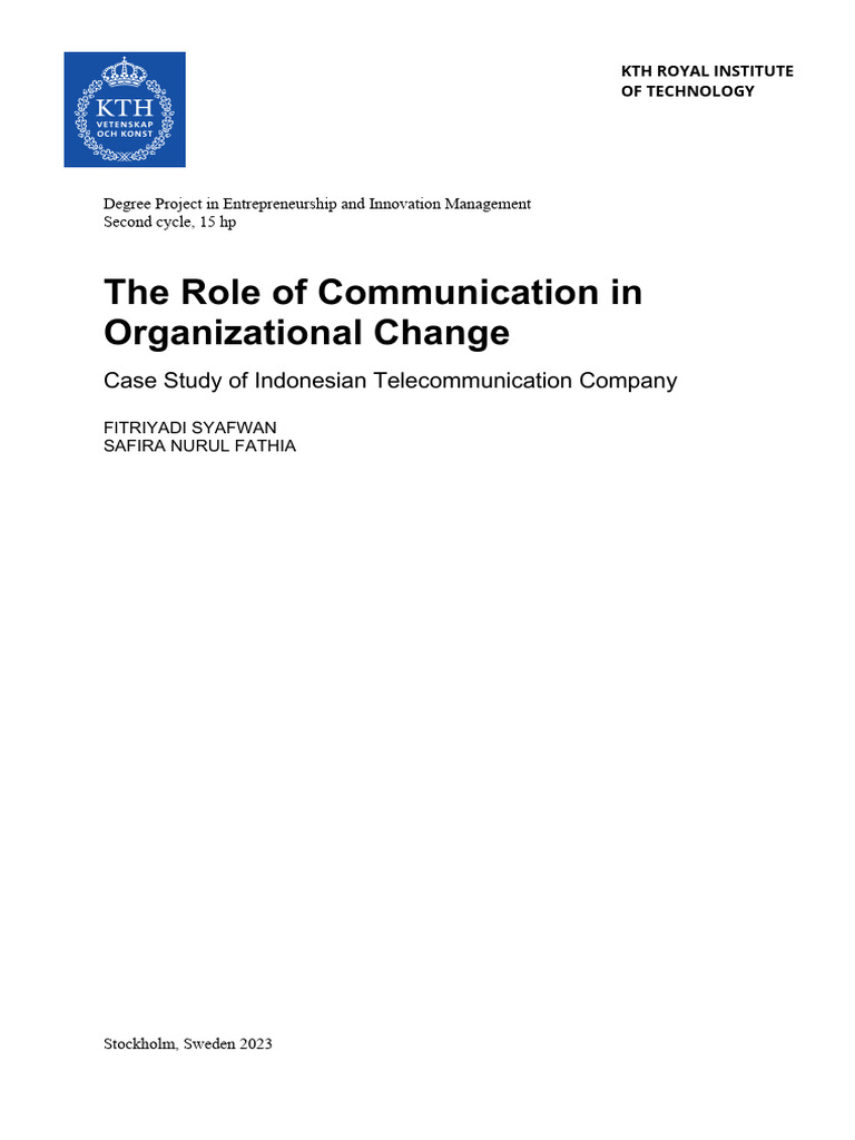 FULLTEXT01 | PDF | Change Management | Organizational Behavior