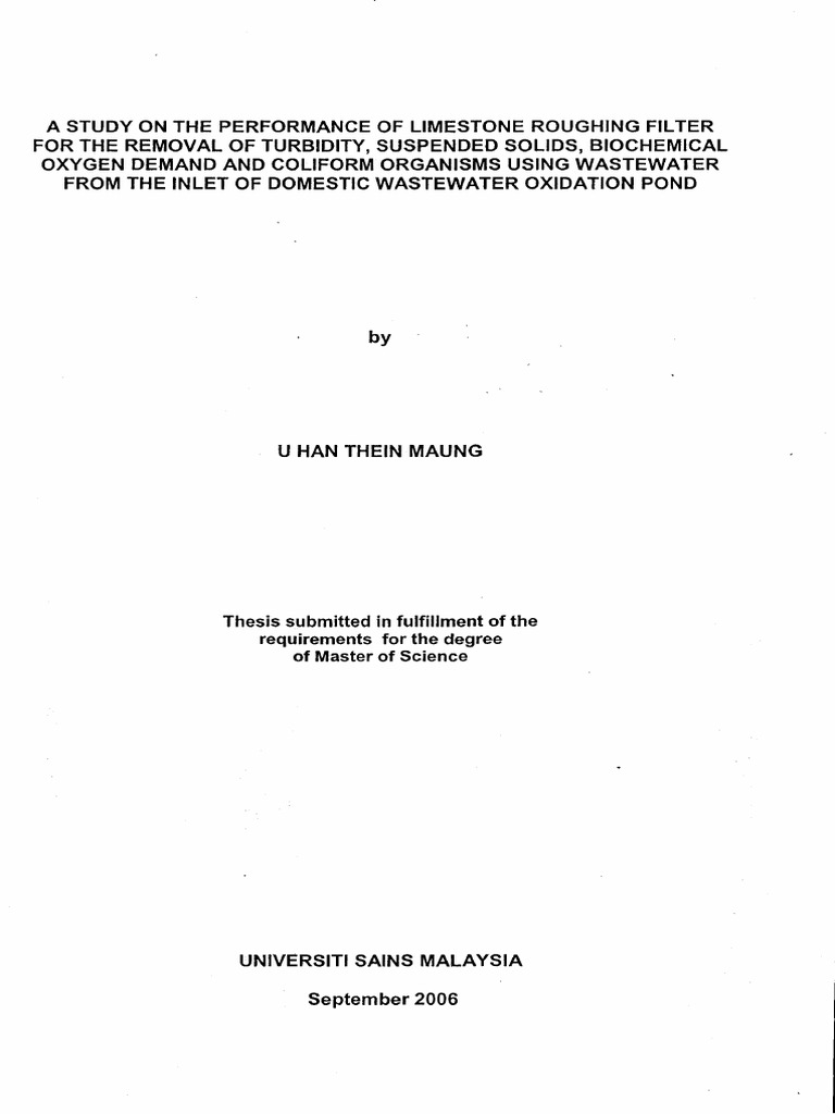 Thesis Submitted in Fulfillment of The Requirements For The Degree of Master of Science | PDF ...