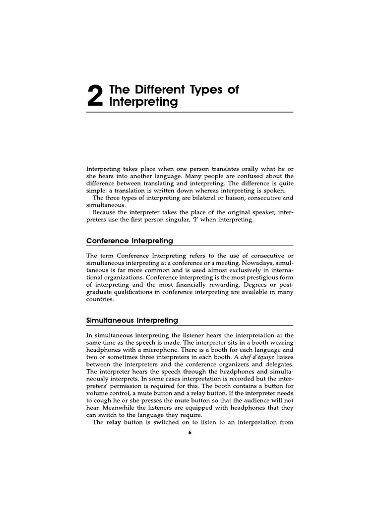 The Different Types of Interpreting | PDF | Teaching Methods ...