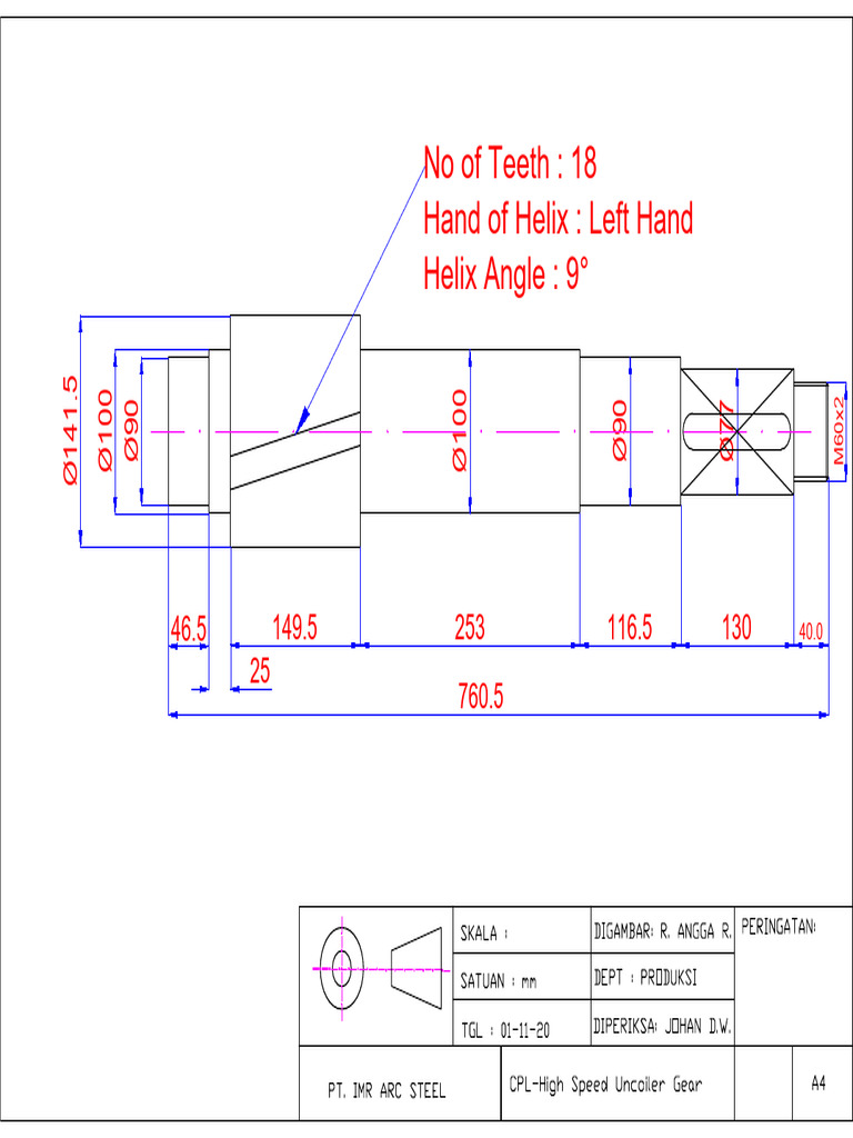 Uncoiler CPL Rough Drawing - Small Gear High Speed Gear | PDF