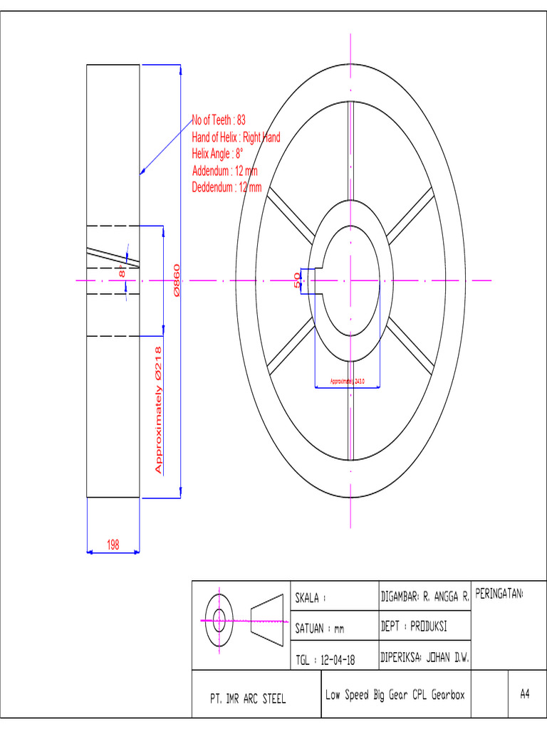 Uncoiler CPL Rough Drawing - Big Gear Low Speed | PDF